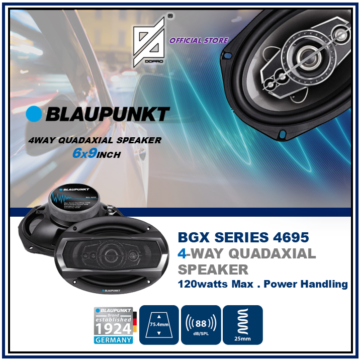BLAUPUNKT BGx 4695 6.0” x 9.0” Diameter 4-WAY QUADAXIAL SPEAKER | 120Watts Max. Power Handling ...
