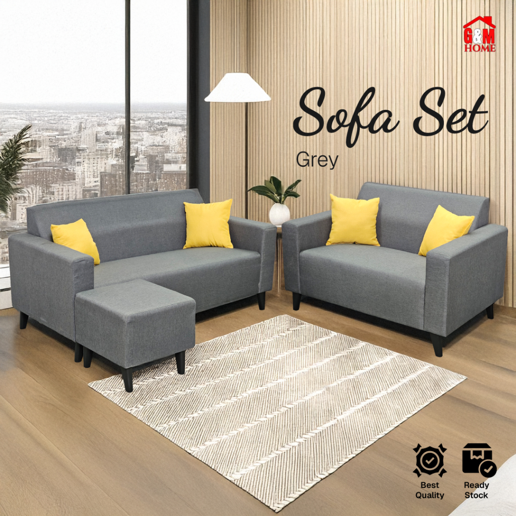 G&M🔥FREE INSTALLATION🔥3 Seat+2 Seat+1 Stool Home Sofa Set/Ready Stock ...