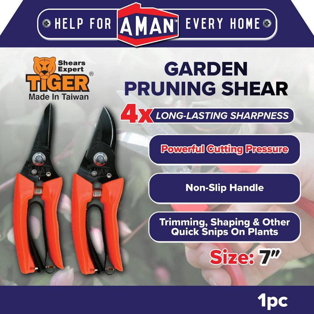 Tiger Garden Pruning Shear / Flat Blade Cutter | Shopee Malaysia