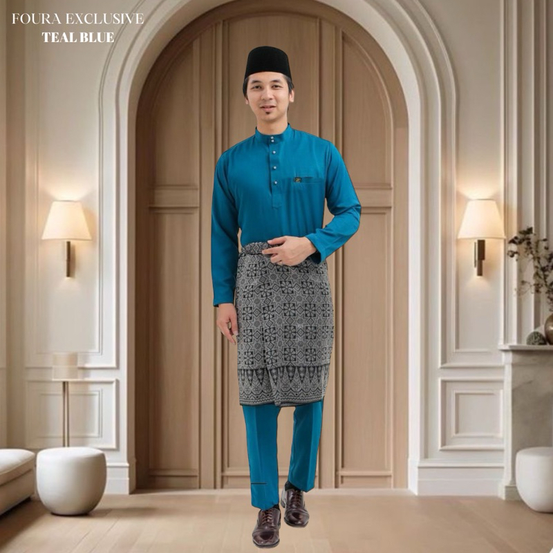 [TEAL BLUE] BAJU MELAYU REGULAR FIT / BAJU MELAYU CEKAK MUSANG / BAJU ...
