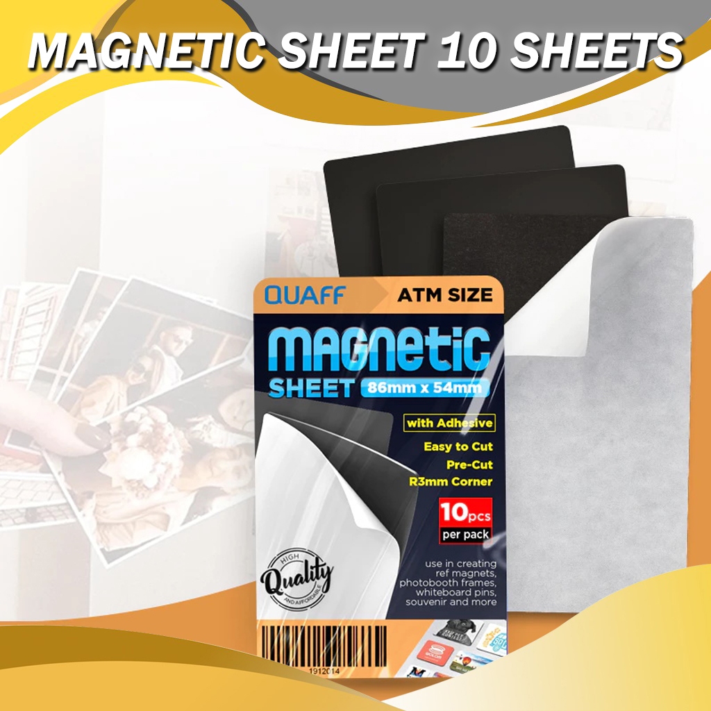 10 Sheets QUAFF Magnetic Sheets with Adhesive and Non-Adhesive 4R & Atm Size Ref Magnet | Shopee ...