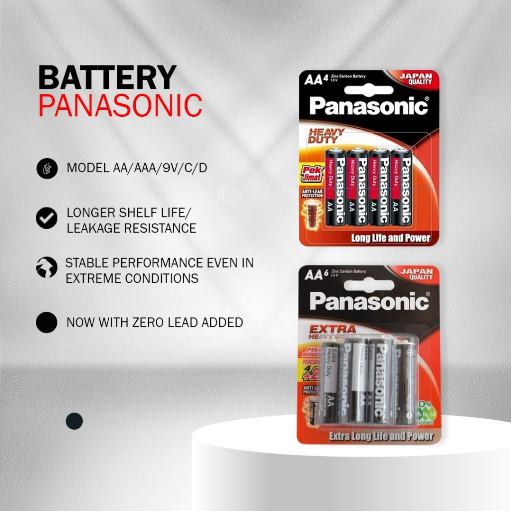 Brand Panasonic Battery Heavy Duty / Extra Heavy Duty AA/AAA/9V READY STOCK | Shopee Malaysia