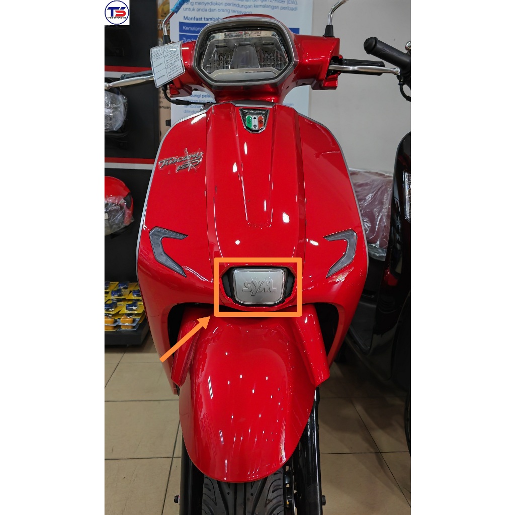 SYM TUCANY 150 FRONT COVER EMBLEM B 100% ORIGINAL 87121-VW5-000 ...