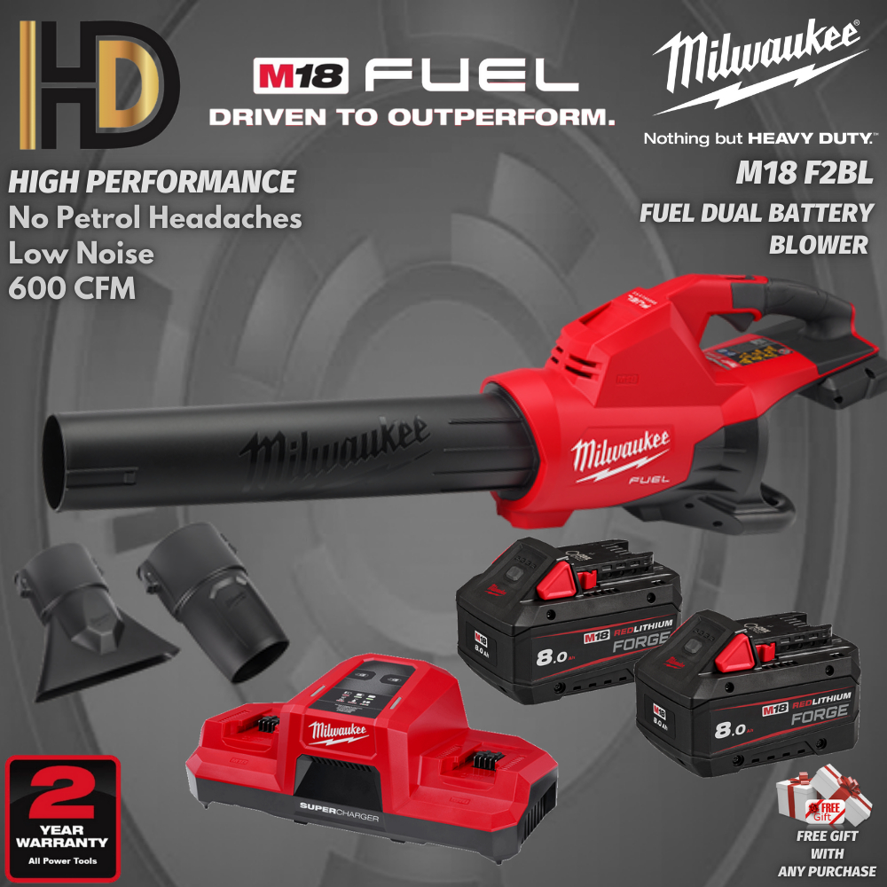 Milwaukee M18 F2BL Fuel Dual Battery Blower / 600 CFM Blower ...