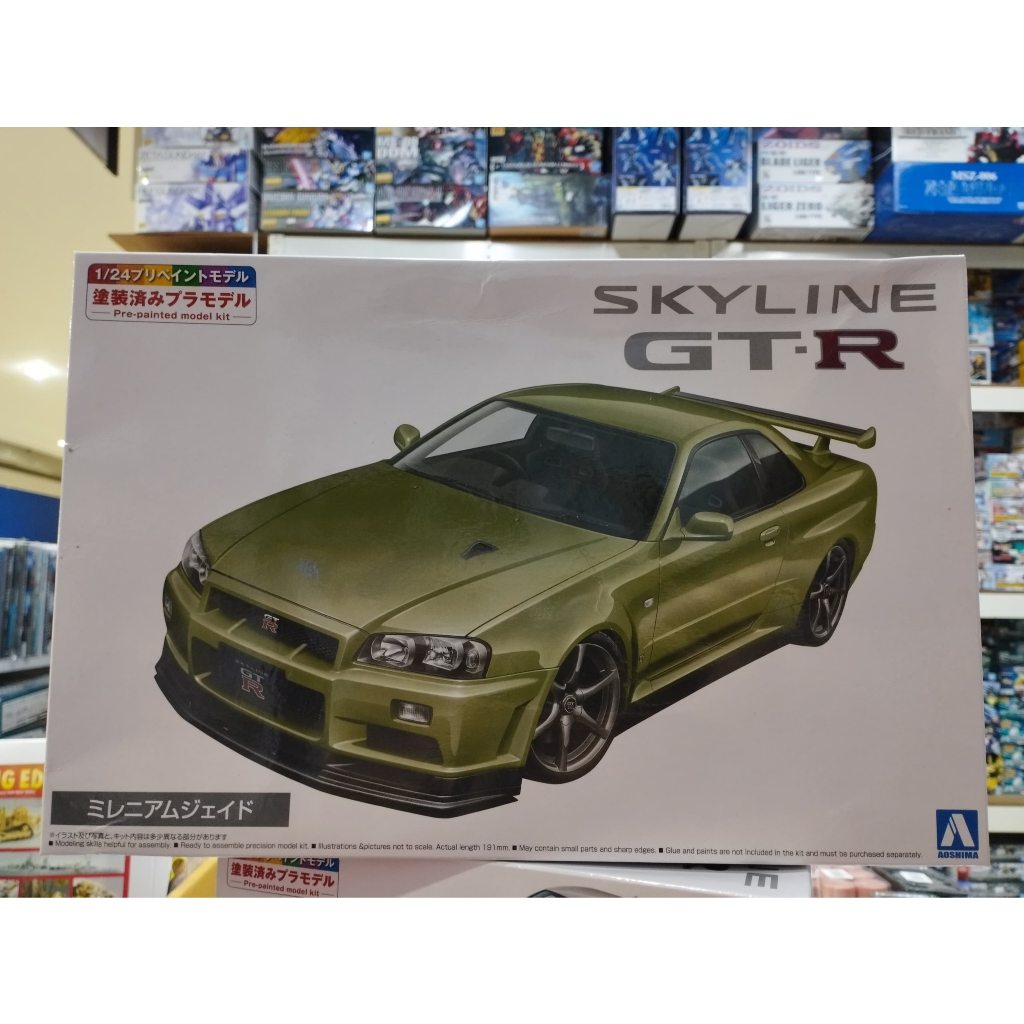 AO065594 1/24 PRE-PAINTED MODEL KIT NISSAN BNR34 SKYLINE GT-R V SPEC II ...
