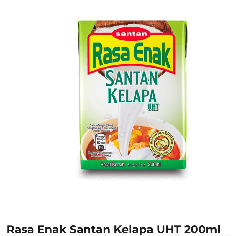 santan coconut milk rasa enak 200ml x 24 | Shopee Malaysia