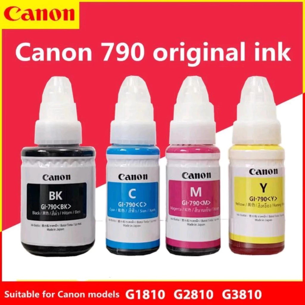 ORIGINAL CANON GI790 GI-790 BLACK CMY ORIGINAL REFILL INK G1000 G1010 ...