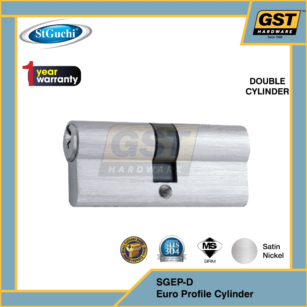 St Guchi SGEP-D Double Key Euro Profile Cylinder (Double Key) | St ...