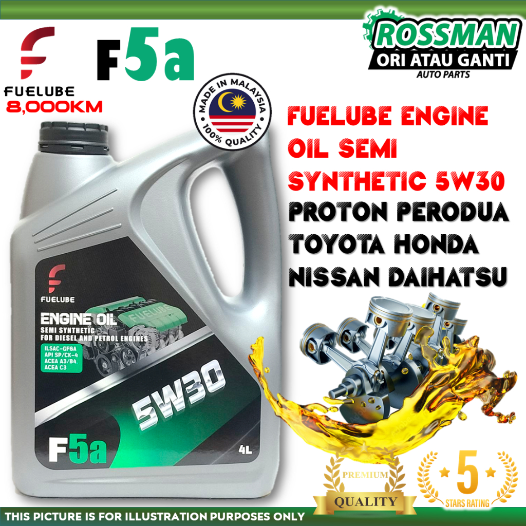 Fuelube F5a Malaysia Engine Oil engine oil 5w30 Semi Synthetic Proton ...
