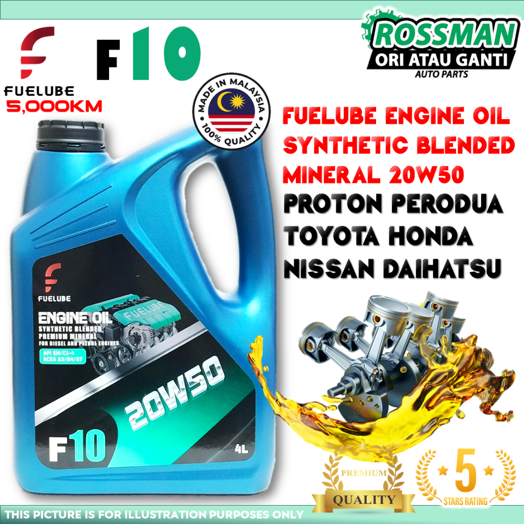 Fuelube F10 Malaysia Engine Oil engine oil 20w50 Synthetic Blended ...