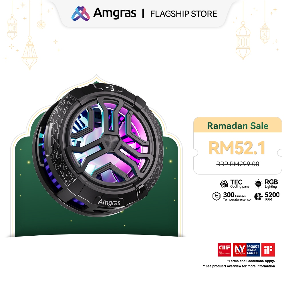 Amgras iceWorld Pro Phone Cooler gaming Mute Dissipate Fan Cooling ...