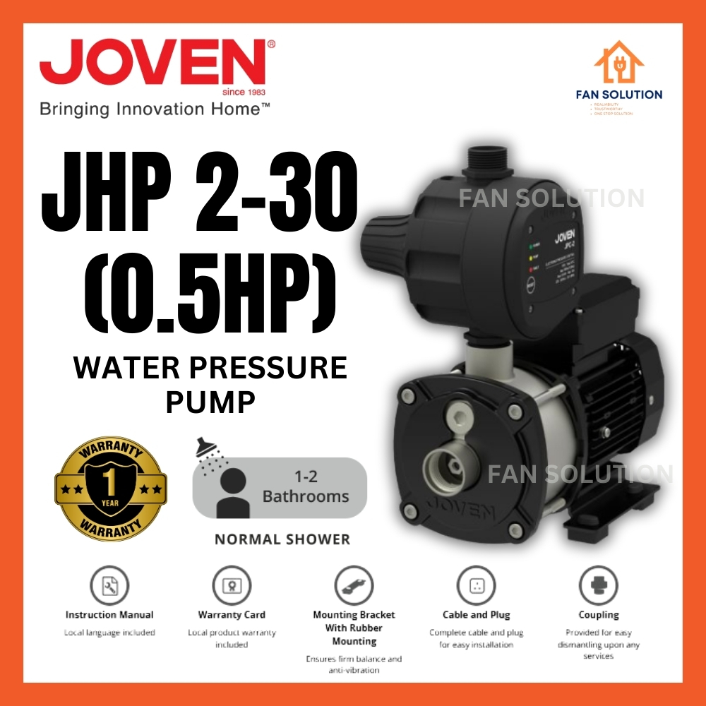 JOVEN JHP 2-30 WATER PUMP BOOST WATER PRESSURE PUMP (0.5HP) SIRIM 1 YEAR WARRANTY | Shopee Malaysia