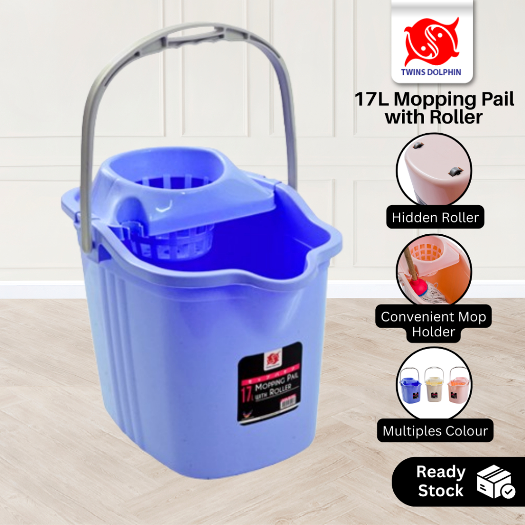 Twins Dolphin 17L Mopping Pail with Roller | Shopee Malaysia