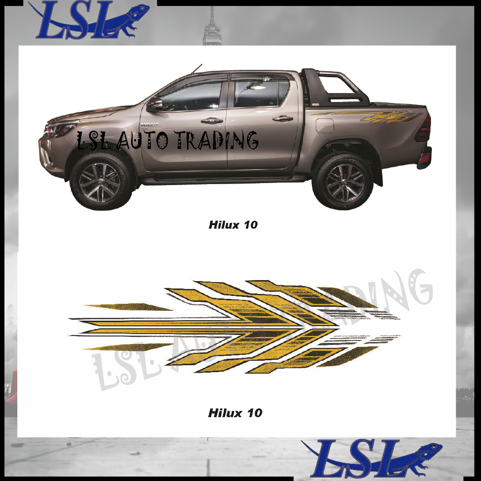 TOYOTA HILUX 4X4 REVO ORIGINAL DESIGN SIDE BODY STICKER SET | Shopee ...