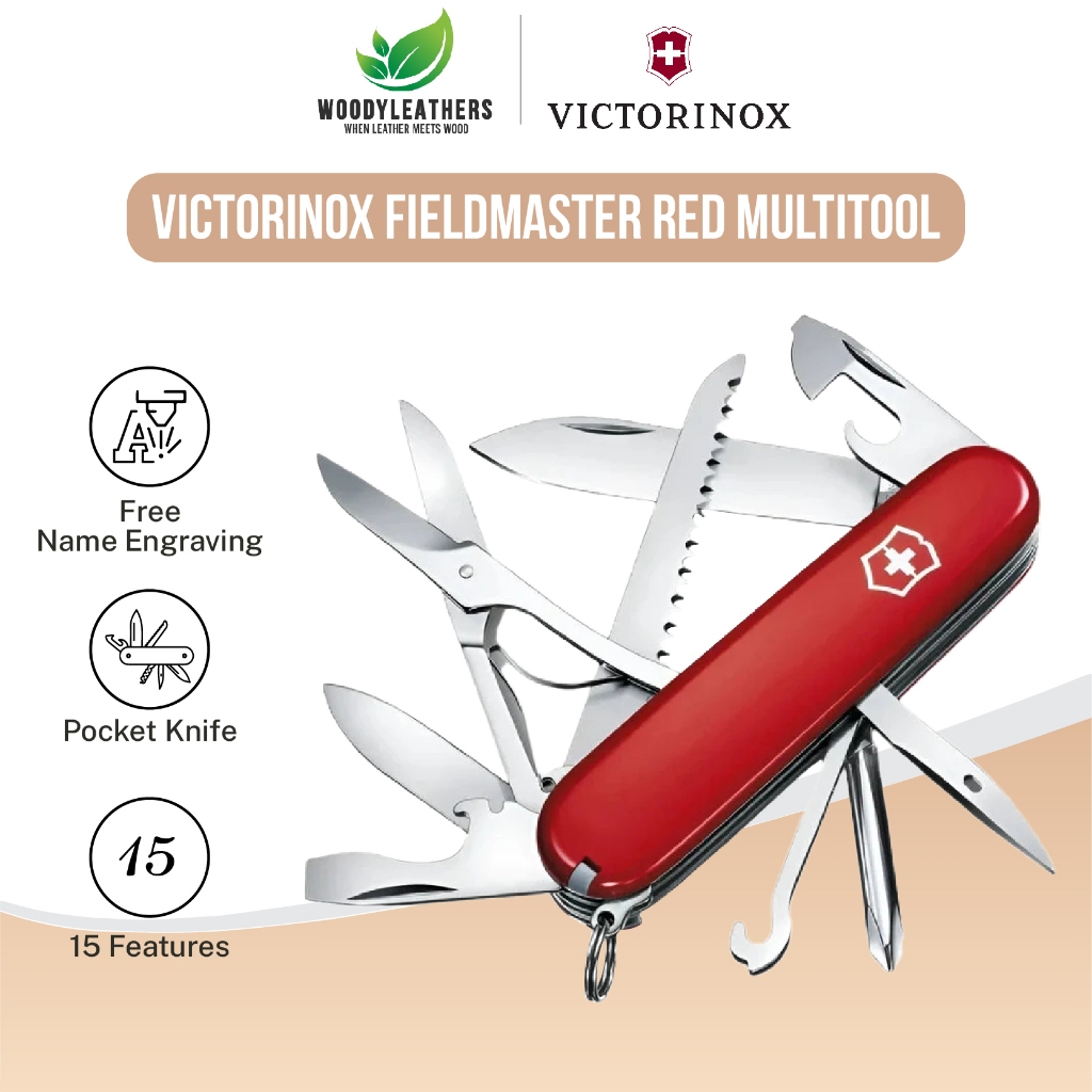VICTORINOX Fieldmaster Red Multitool Pocket Knife 1.4713 | FREE Name ...