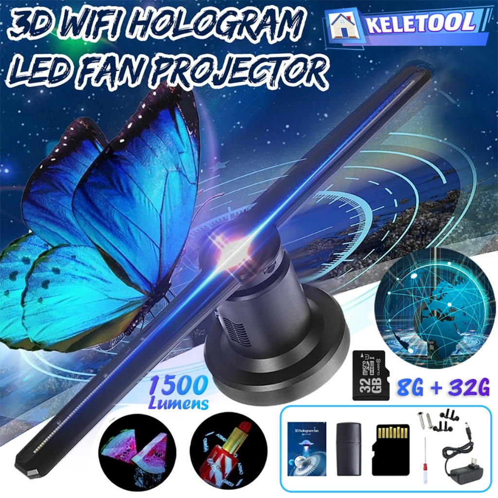 3D Holographic Display LED Fan Air Imaging Hologram Fan Projector ...