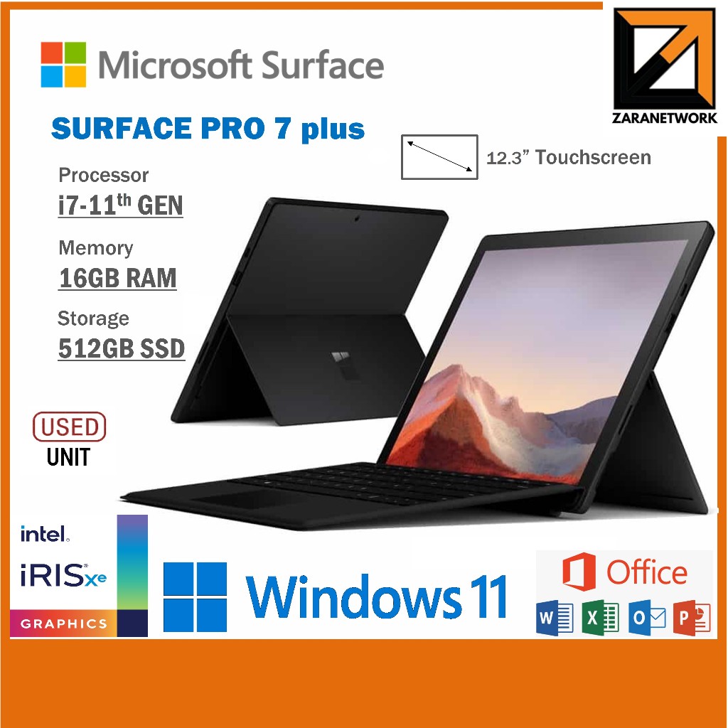 Microsoft Surface Pro 7 PLUS(1 YEAR WARRANTY T&C)Core i5/i7(11th GEN)Up ...