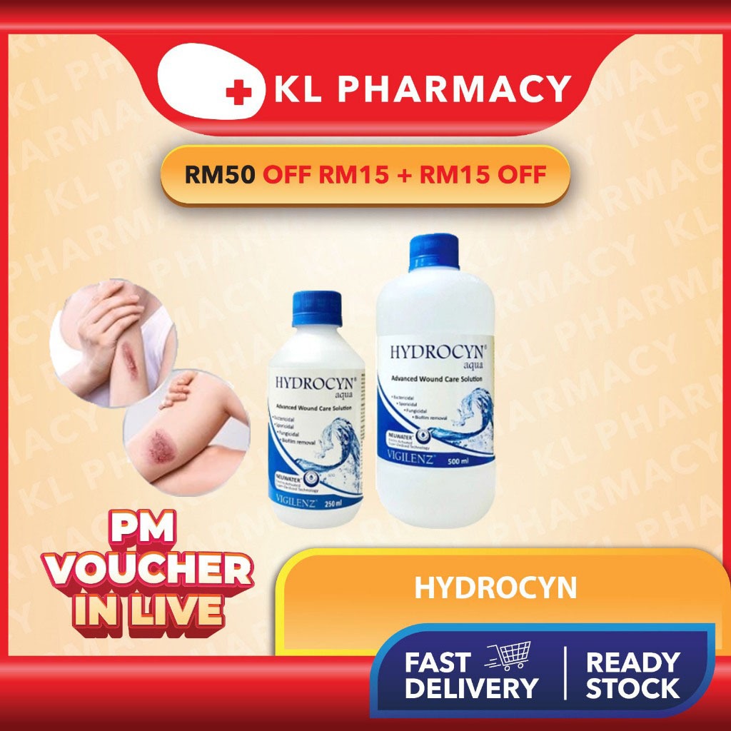HYDROCYN AQUA WOUND SOLUTION 100ML / 250ML / 500ML | Shopee Malaysia