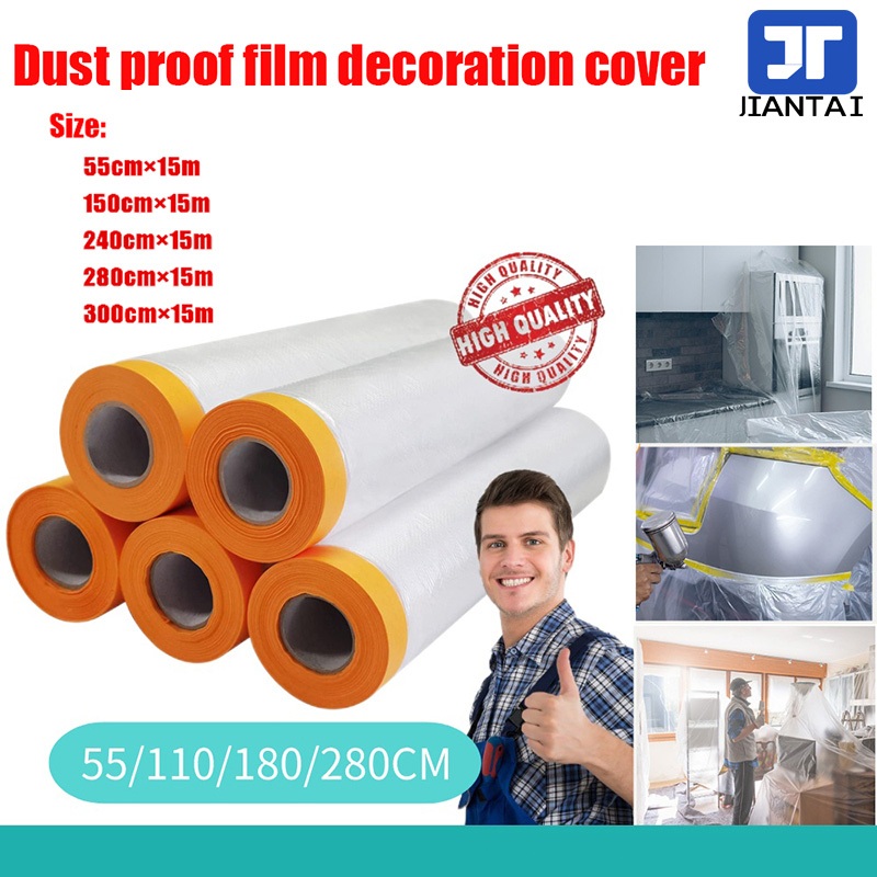 55/240/300/15m Portable Folded Overspray Protective Sheeting Oil ...