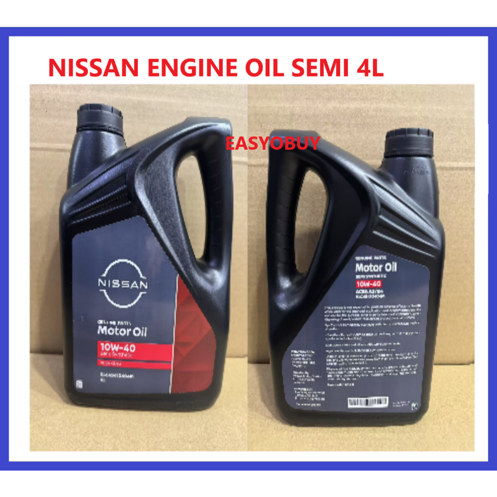 Nissan Engine Oil Semi Synthetic 10w40 4l For Almera Teana Serena ...