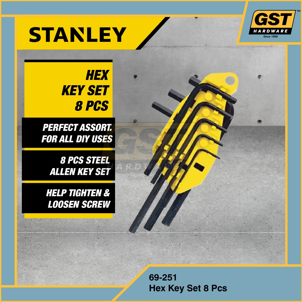 Stanley Hex Key Set 8pcs 9pcs 10pcs With Ring Allen Key Set | Shopee ...