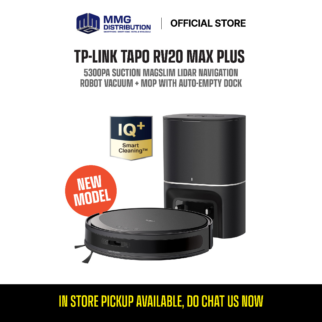 Tp-Link Tapo RV20 Max Plus 5300Pa Robot Vacuum MagSlim LiDAR Navigation ...