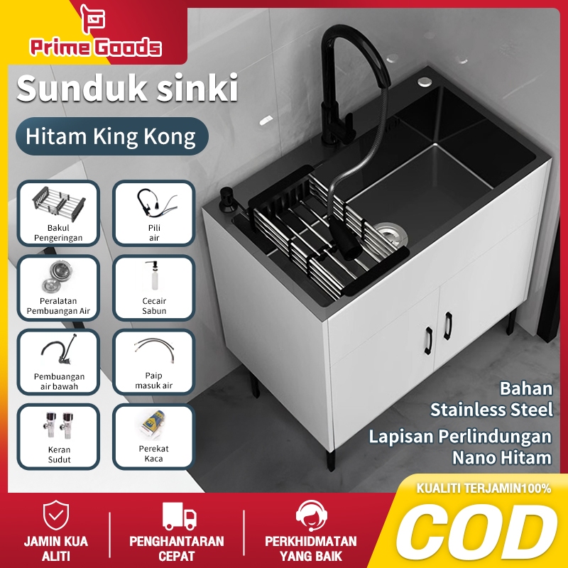 Simple Stainless Steel Kitchen Sink Cabinet Storage Household Kabinet ...