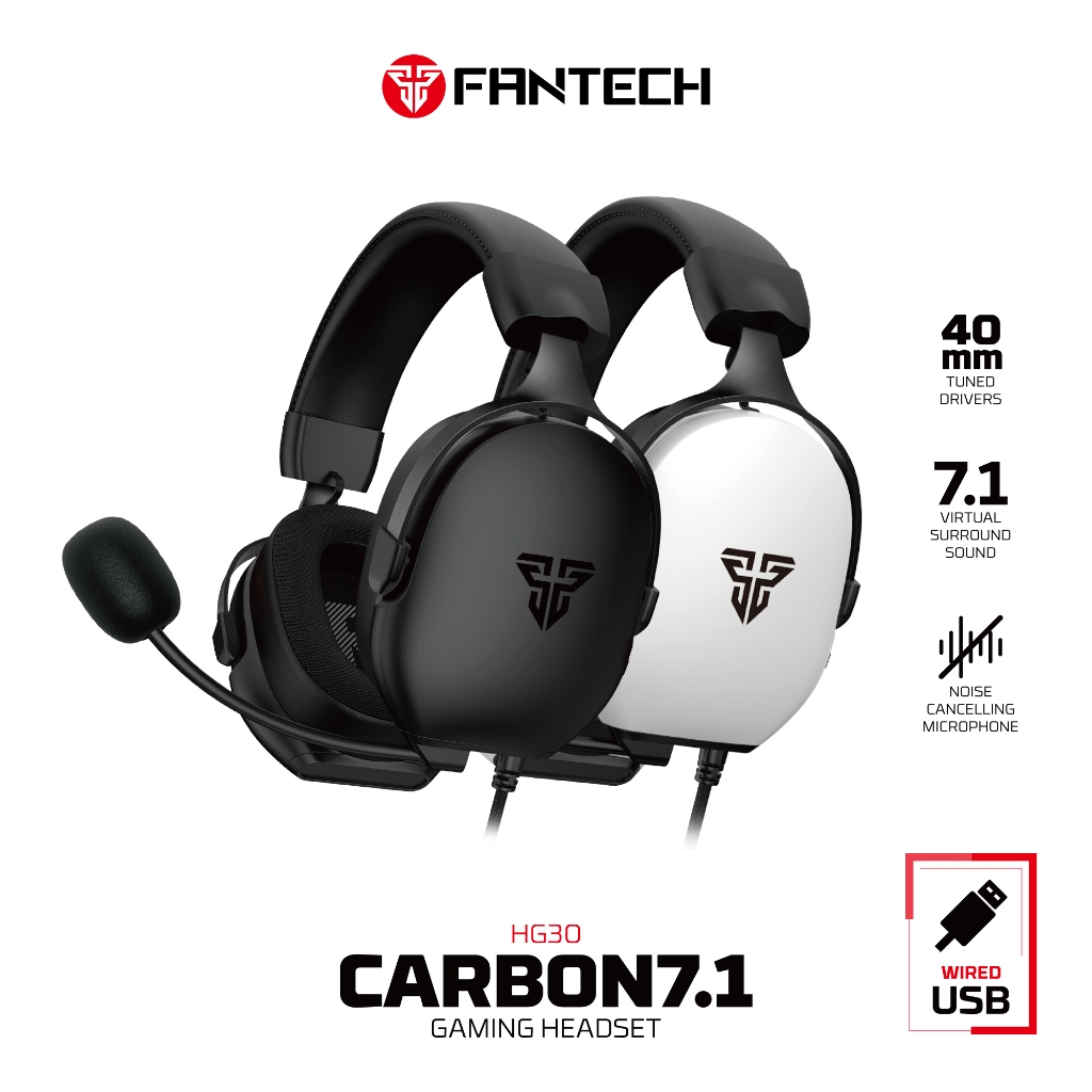 Fantech Iris HG19 / HG30 Comfortable Earmuffs USB 7.1 Gaming Headphone ...