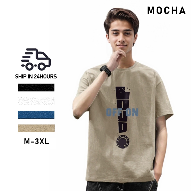 MOCHA Men Short Sleeve Tops T-Shirt Slim Round Neck Casual Clothing ...