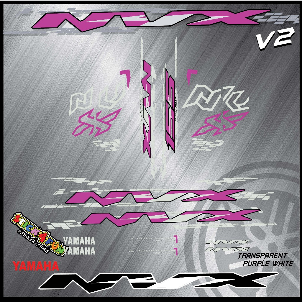 STRIPE MOTOR YAMAHA NVX 155 V2 (41) KROX TRANSPARENT COLOUR CUSTOM BODY ...