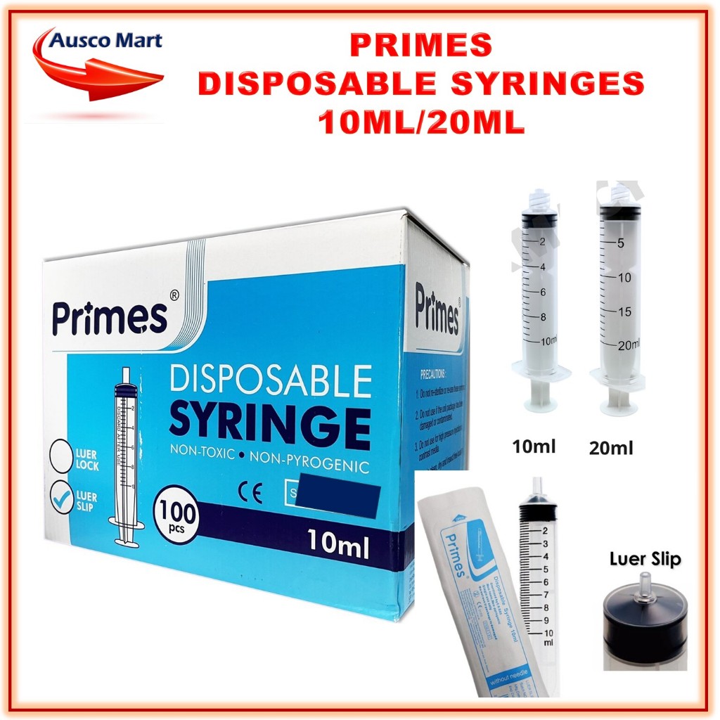 PRIMES DISPOSABLE SYRINGE 10ML/20ML | Shopee Malaysia