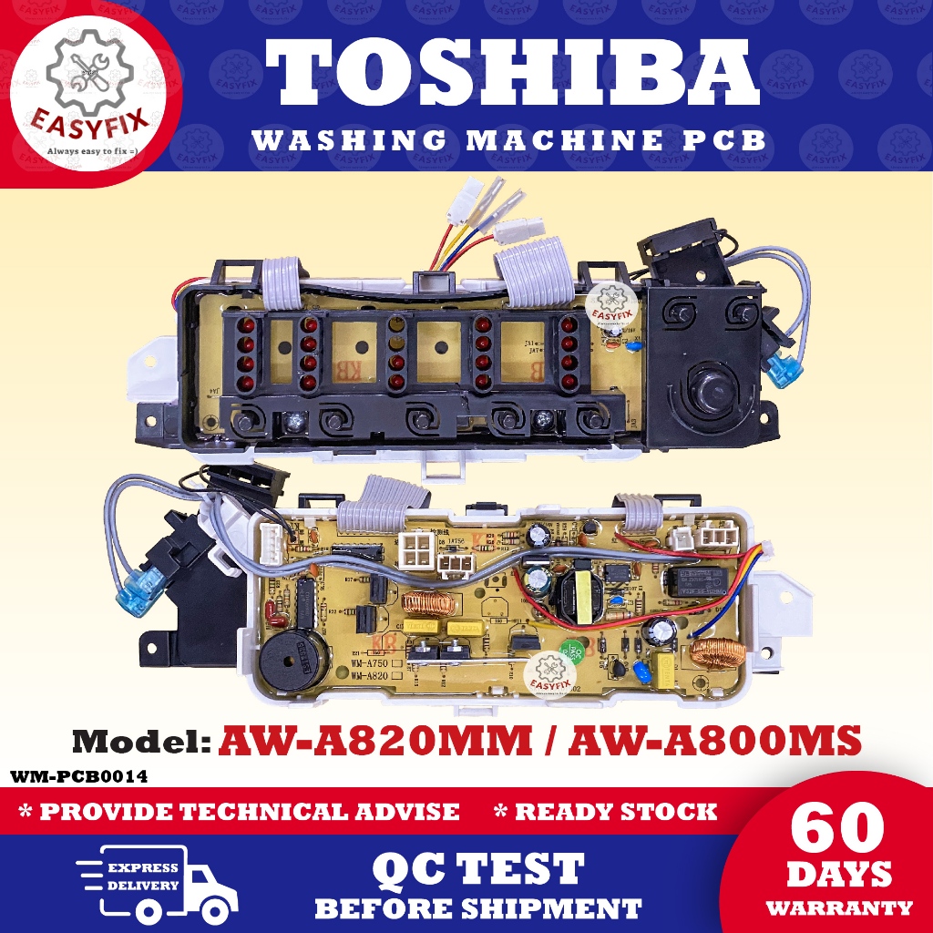 AW-A820MM / AW-A800MS TOSHIBA WASHING MACHINE PCB BOARD (CONTROL BOARD ...