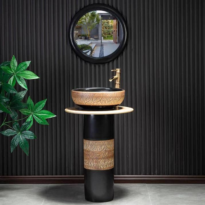 3 IN 1 SET CERAMIC SINK WASH BASIN (BASIN, COUNTER TOP & CERAMIC COLUMN ...