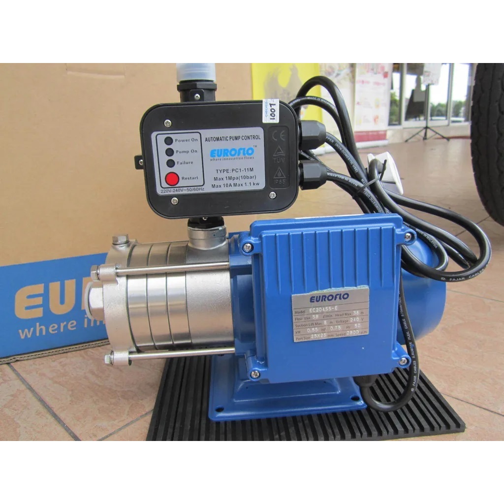 Euroflo EC204 (0.75Hp) Electronic Horizontal Multi-Stage Pressure Pump ...
