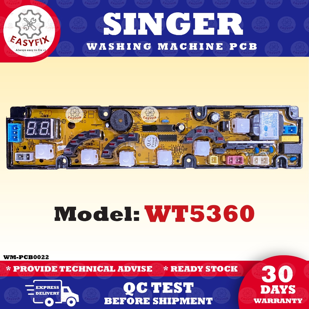 🔥READY STOCK🔥 WT5360 SINGER WASHING MACHINE PCB BOARD PANEL BOARD ...