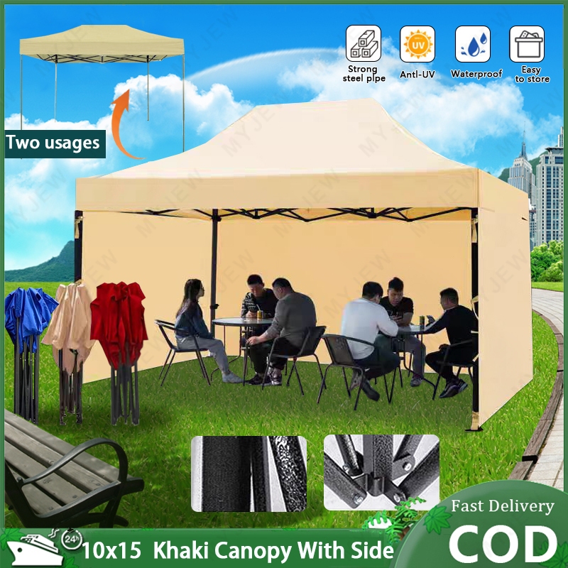 kanopi 10x10 / 10x15 ft Khemah Niaga Canopy tent Waterproof Folding ...