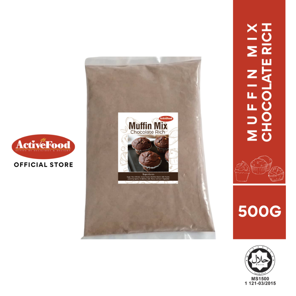 Active Food Chocolate Rich Muffin Premix 浓郁巧克力玛芬预拌粉 (500g) | Shopee ...