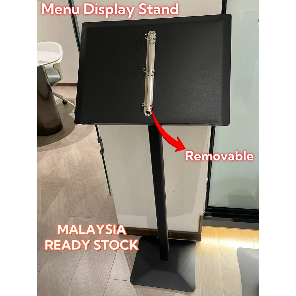 Metal Menu Display Stand, Detachable Ring Binder Anti-Slip Base Rack ...