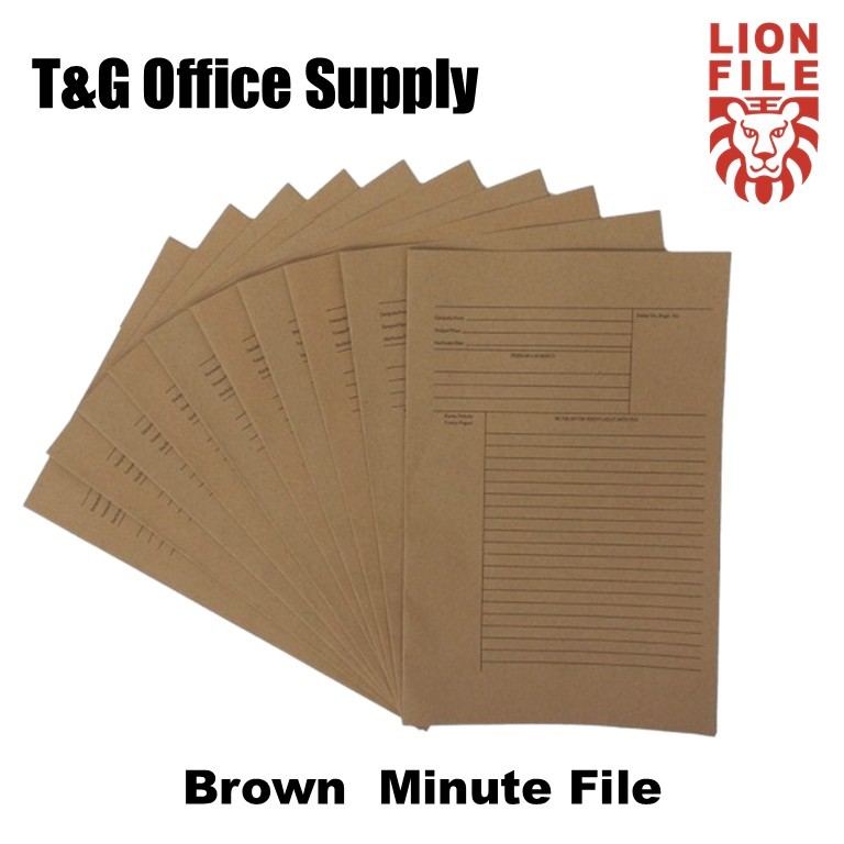 Lion File | Brown Minute File / Brown Paper File 150gsm (25pcs/pkt OR ...