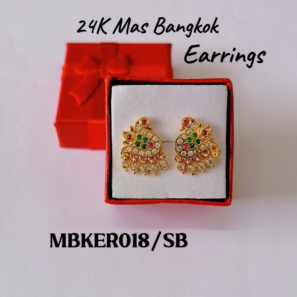 24K Mas Bangkok Earrings (24K Gold Plated) Anting-anting Mas Bangkok ...