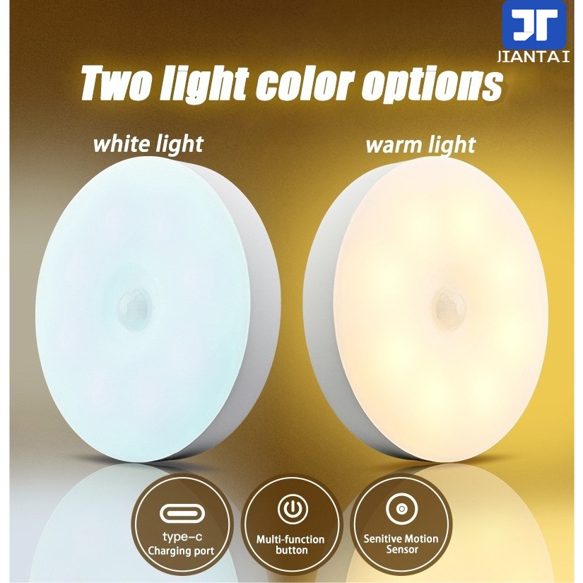 LED Night Lights Wireless Magnet Motion Sensor Light Rechargeable ...