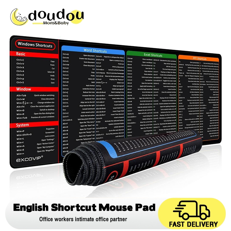 Mouse Pad English Shortcut Key English Large Size Soft Comfortable ...