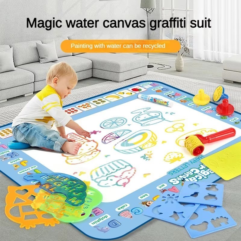Magic Water Drawing Mat Extra Large Painting Set Canvas Kids Colour ...