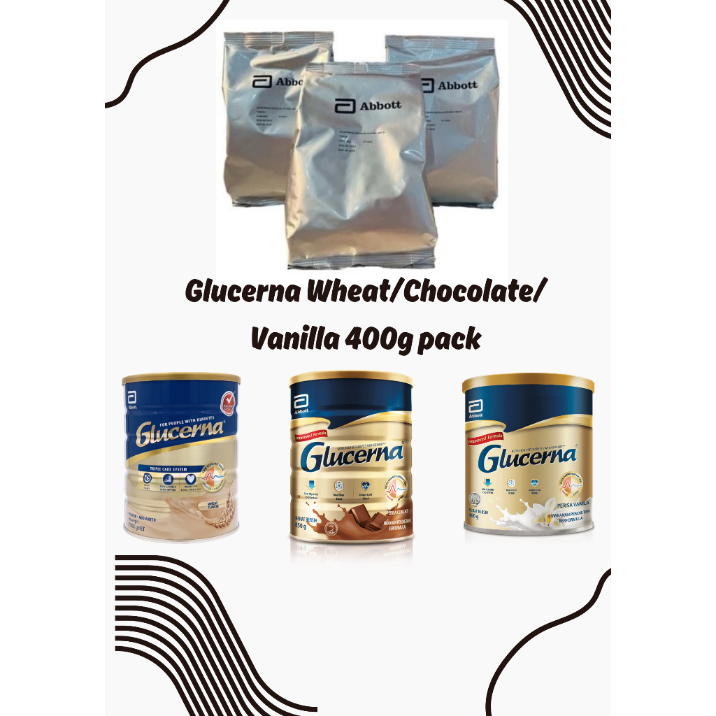 ABBOTT Glucerna Wheat/Chocolate/Vanilla 400g pack/tin | Shopee Malaysia