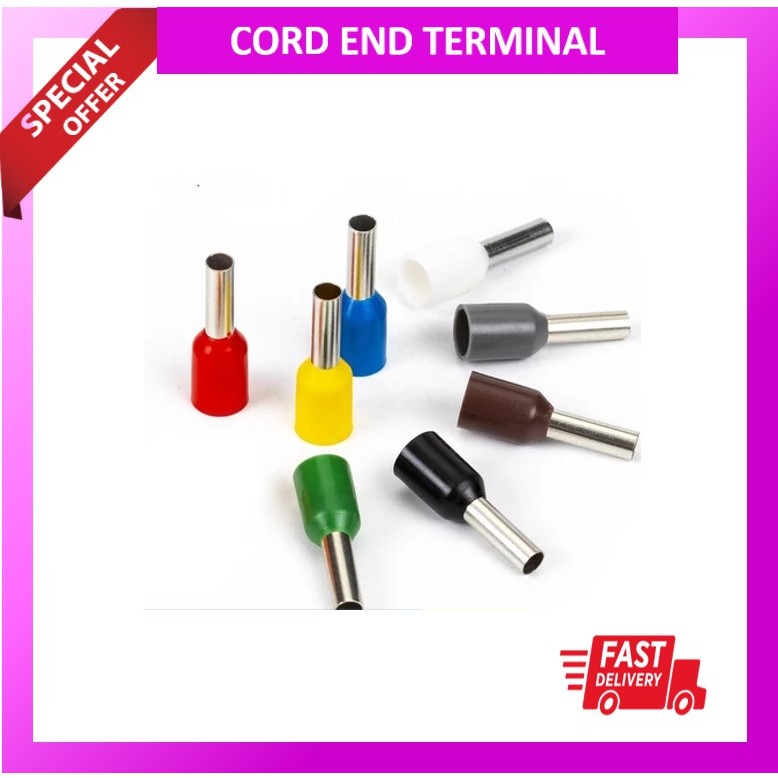 (X10PC) INSULATED CORD END TERMINAL 1-10MM WIRE CONNECTOR ELECTRICAL ...