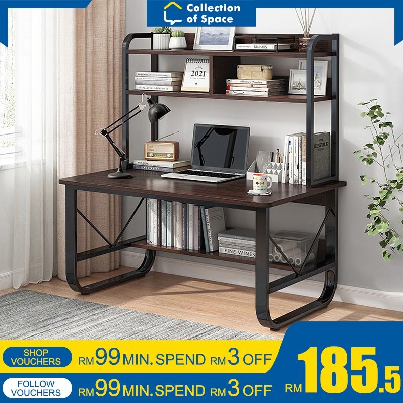 Meja Komputer Study Table with Shelf Office Table With Storage Writing ...