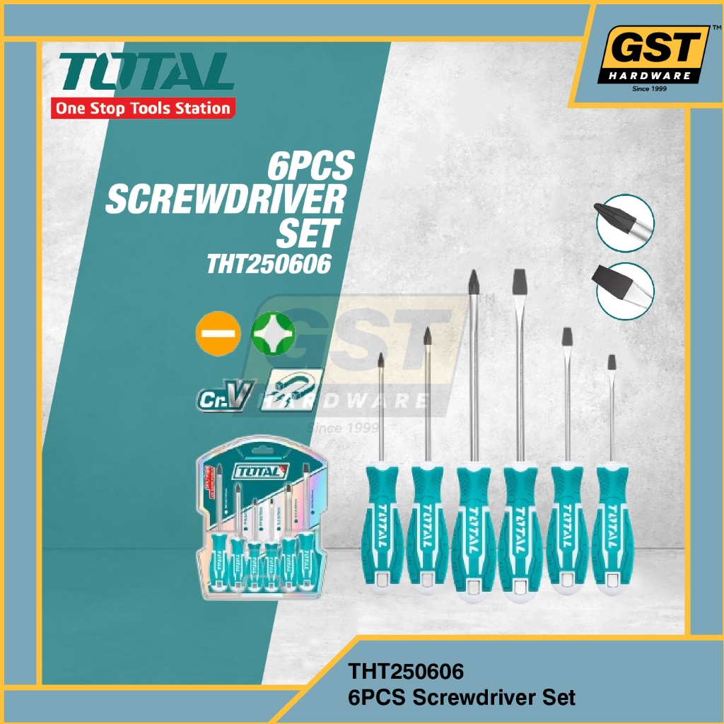 Total Screwdriver Set 6 pcs Screw Driver Set Skru Driver Set Skrew ...