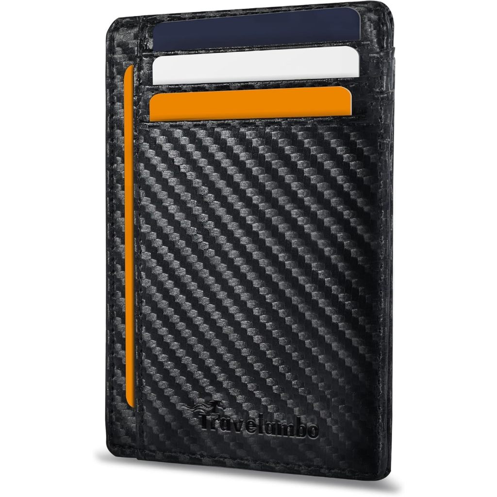 Travelambo Front Pocket Minimalist Leather Slim Wallet RFID Blocking ...