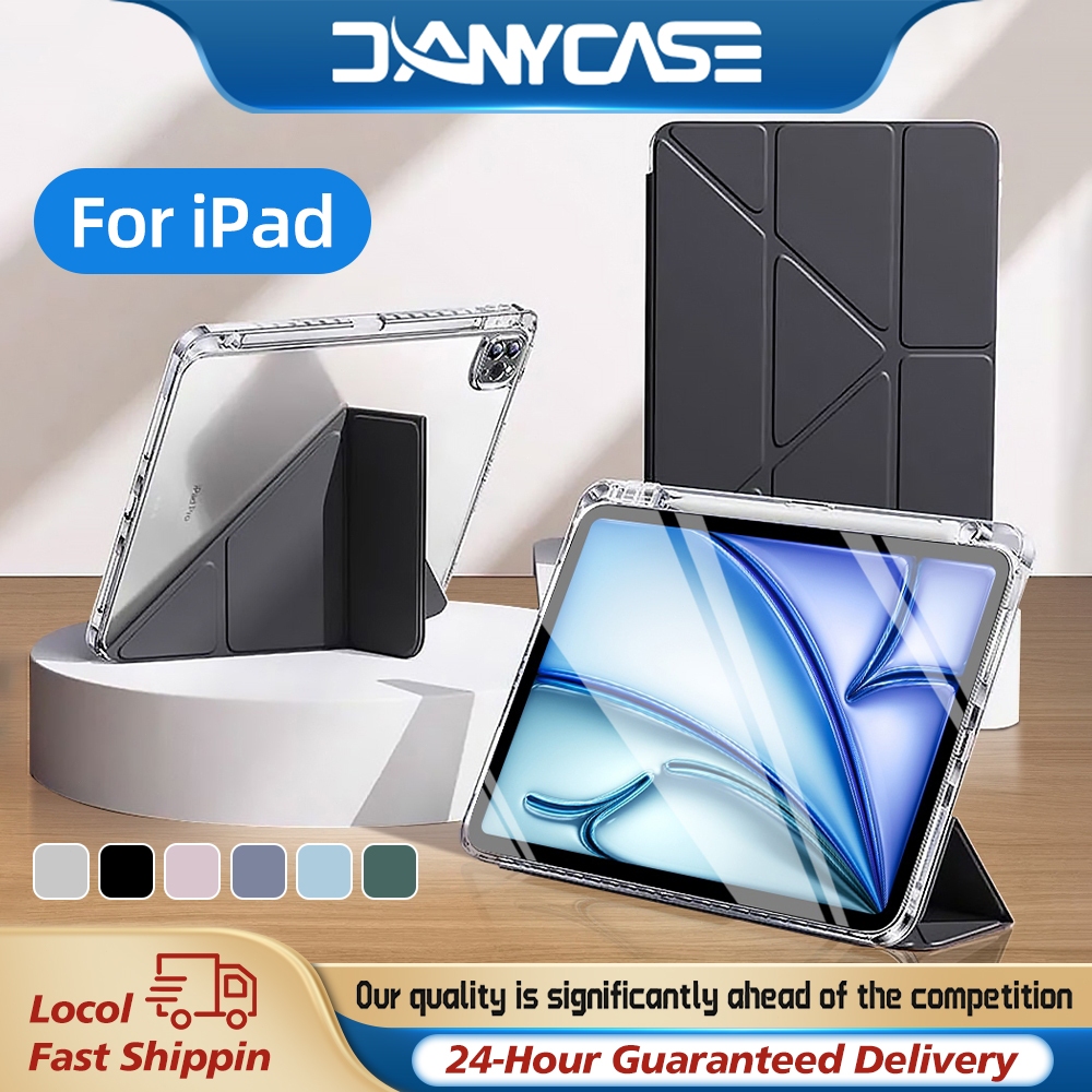 DANYCASE Y-Folding With Pencil Holder Transparent Case for iPad 10th ...