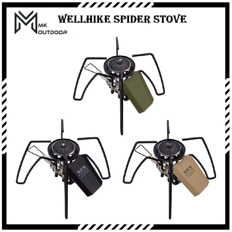 WELLHIKE Camping Spider Stove With Accessories Compact Black Portable ...